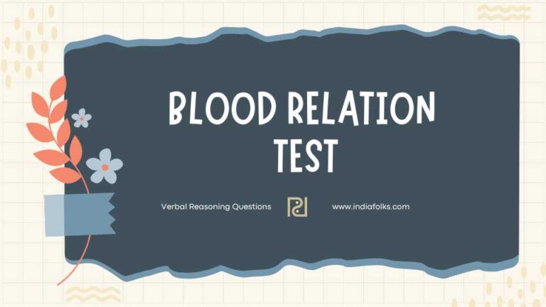 Blood Relation Test: Verbal Reasoning Questions with Answers